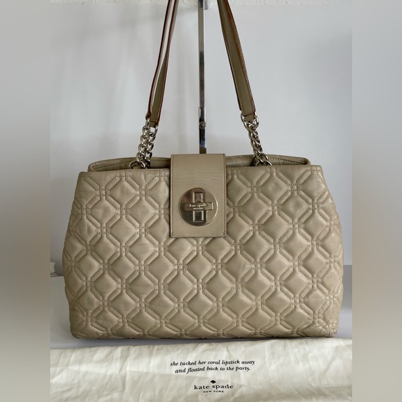 kate spade | Bags | Kate Spade Astor Court Elena Ivory Diamond Quilted ...